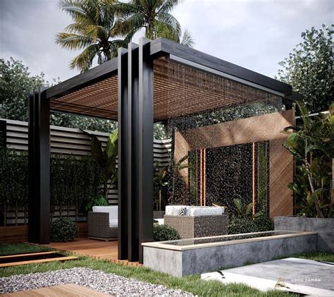 An Artistic Rendering Of A Modern Outdoor Shower