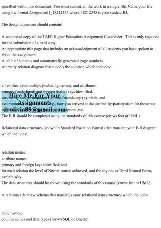 Assessment Description You Are Required To Do The Modelli Pdf