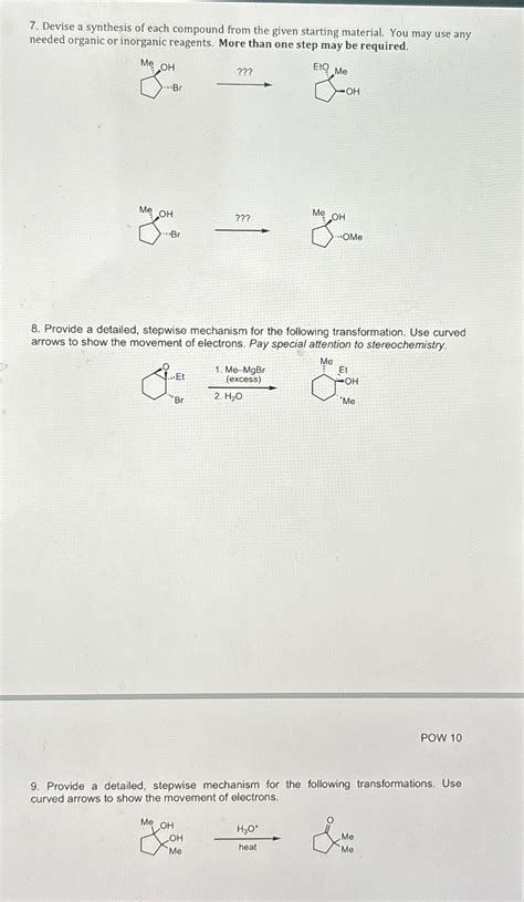 Solved Devise A Synthesis Of Each Compound From The Given Chegg