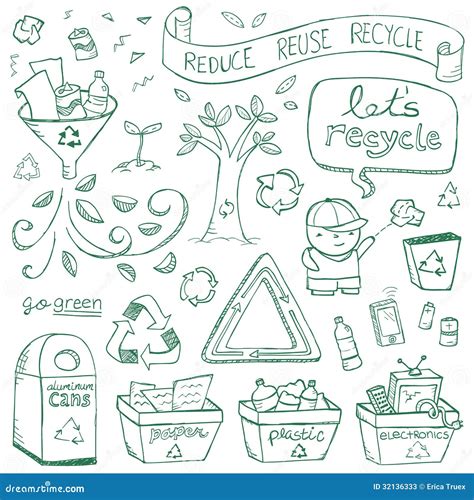 Recycling Doodles Stock Vector Illustration Of Doodle