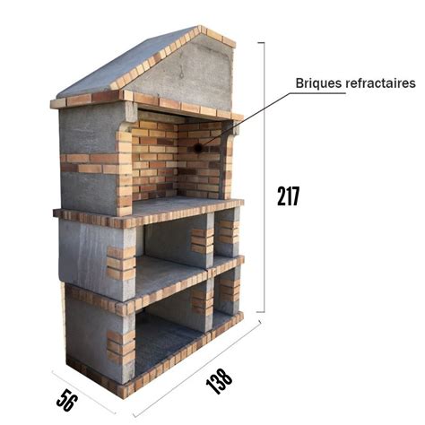 Barbecue en brique réfractaires et béton BB001 La belle Façade