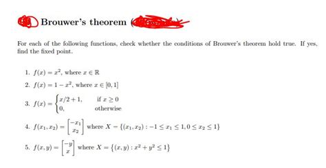 solved brouwer s theorem for each of the following