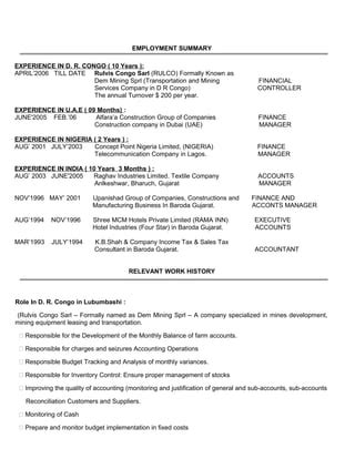 Resume Sheet PDF