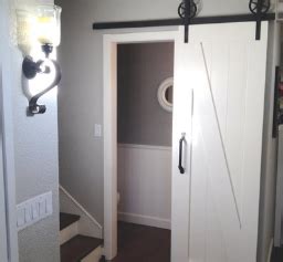 Oak Slab Sliding Barn Door White Shanty