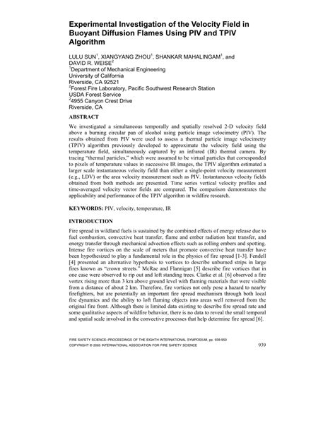 pdf experimental investigation of the velocity field in buoyant diffusion flames using piv and