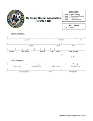 Fillable Online MSA Referee Form Registration Form Fax Email Print