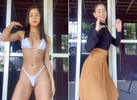 Influencer do micro biquíni ironiza críticas dançando toda coberta