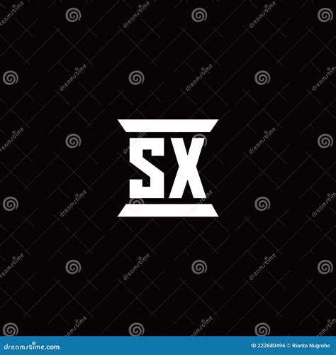 SX Logo Monogram With Pillar Shape Designs Template Stock Vector