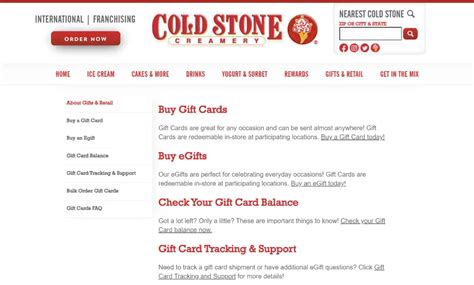Cómo se consulta el saldo de una tarjeta de regalo de Cold Stone