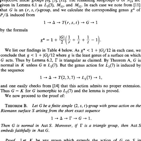 pdf genus actions of finite simple groups