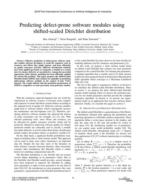 pdf predicting defect prone software modules using shifted scaled dirichlet distribution