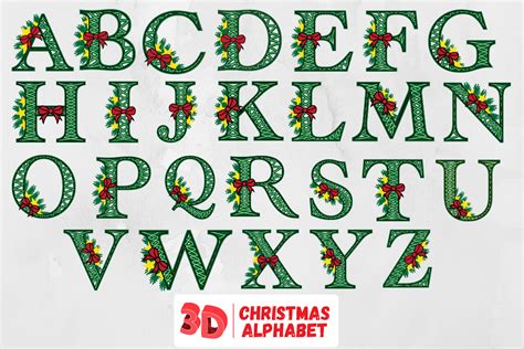D Christmas Alphabet Svg Bundle Graphic By Svgocean Creative Fabrica