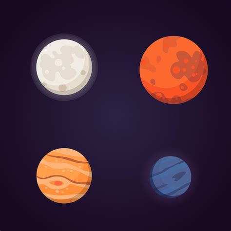 Conjunto de planetas brilhantes coloridos espaço do sistema solar
