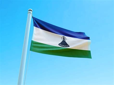 Ondeando La Bandera De Lesotho Stock Photo 3d Render Foto Premium