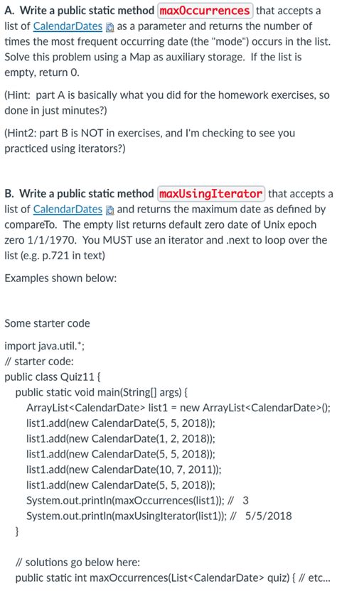 solved a write a public static method max0ccurrences that