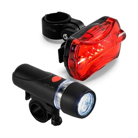 Kit Lanterna Farol Dianteiro traseiro 5 Led Bike Bicicleta Iluminação