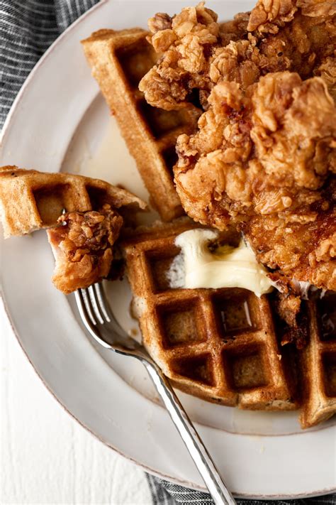 Fried Chicken And Waffles With Hot Sauce Maple Syrup Cooking With