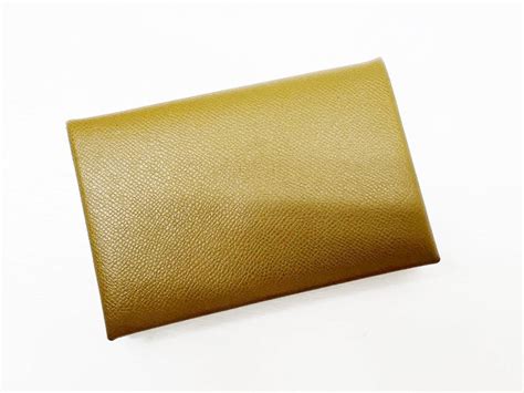 未使用に近いほぼ未使用 美品 HERMES エルメス カルヴィ カードケース 名刺入れ コインケース ブロンズドレ Y刻印の落札情報詳細