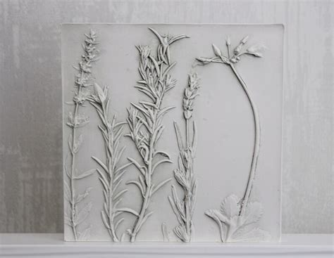 Botanical Wall Art Botanical Bas Relief Art Plaster Cast Etsy