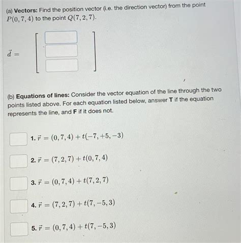 solved a vectors find the position vector i e the