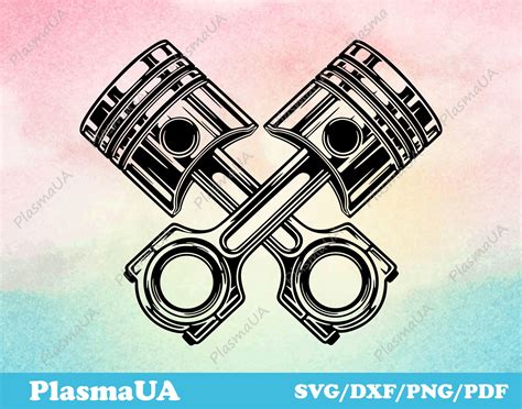 Engine Piston Vector Image Engine Piston Svg Dxf Cut File Etsy