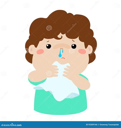 Runny Nose Black Line Icon Flu Symptom When Liquid Comes Out Of Your