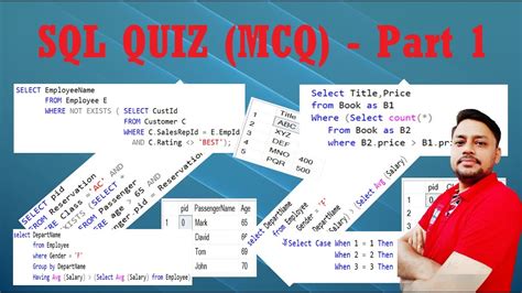 Sql Query Multiple Choice Questions With Answer Sql Quiz Youtube