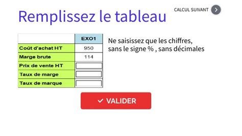 Calculs Taux De Marque Et Taux De Marge