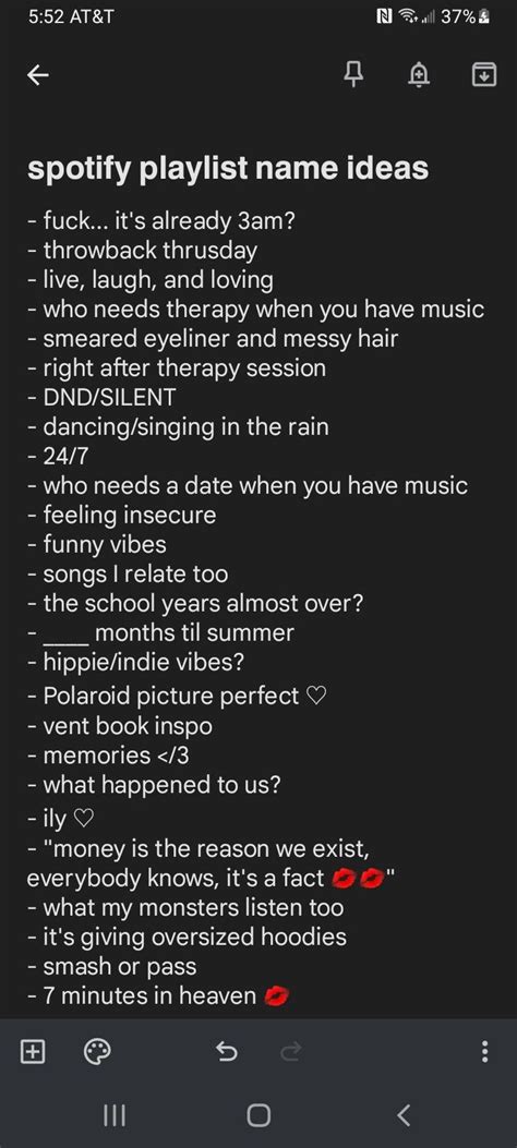 Spotify Playlist Name Ideas Playlist Names Ideas Therapy Playlist