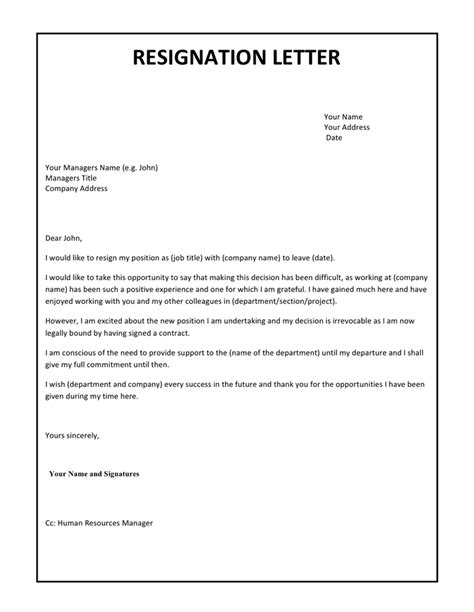 Resignation Letter Template Google Docs Select A Relevant Resignation