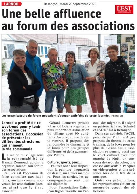 A Larnod L Association Larnod Loisirs Au Forum Des Associations Le