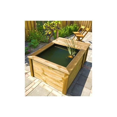 Bassin de jardin en bois avec bâche Quadro Wood 3 Ubbink