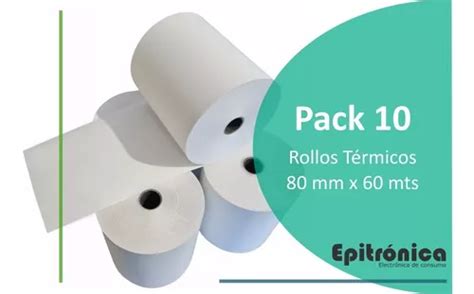 10 Rollos Papel Térmico 80x60 Ticket Fiscal Comandera