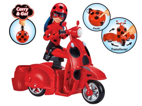 Ladybug Switch N Go Scooter W Lucky Charms Doll Playmates Toys