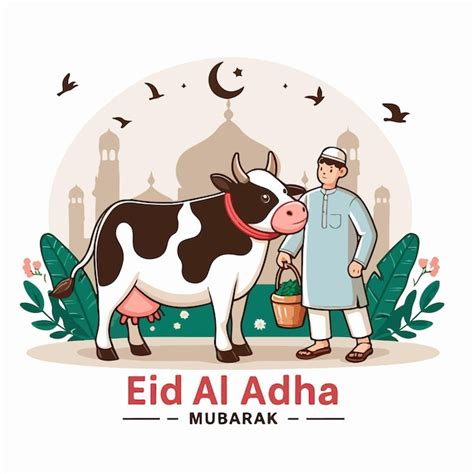 Feliz Eid al Adha Mubarak Ilustración vectorial Vector Premium