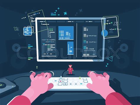 programming and coding programmer stock vector colourbox
