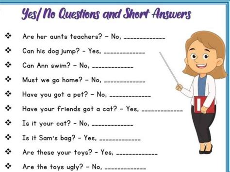 Grammar Yes No Question Short Answer Enhance Vocabulary Easy