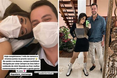 Ex BBBs Laís e Gustavo comemoram aniversário de namoro no hospital