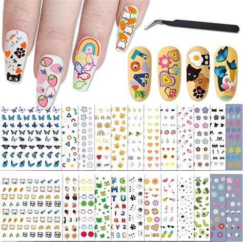 Nagelsticker Nagelaufkleber Nagelkunst für Frauen Mädchen Kinder 24