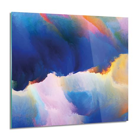 Plamy chmury kolory obraz szklany ścienny 60x60 cm ArtPrintCave