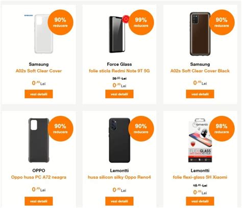 Huse și folii pentru doar 49 de bani acum la Orange Samsung Redmi
