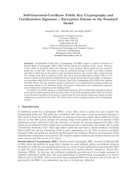 pdf self generated certificate public key cryptography and certificateless signature