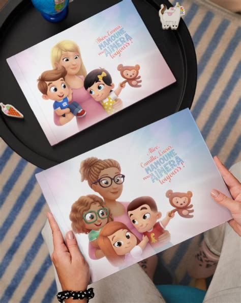 Un livre personnalisé pour Maman et jusqu à 3 enfants Hourra Heros