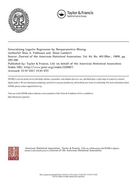 pdf generalizing logistic regression by nonparametric mixing