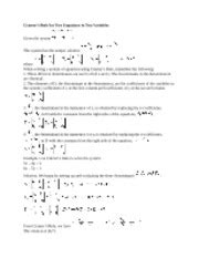 Cramer S Rule For Two Equations In Two Variables Cramers Rule For