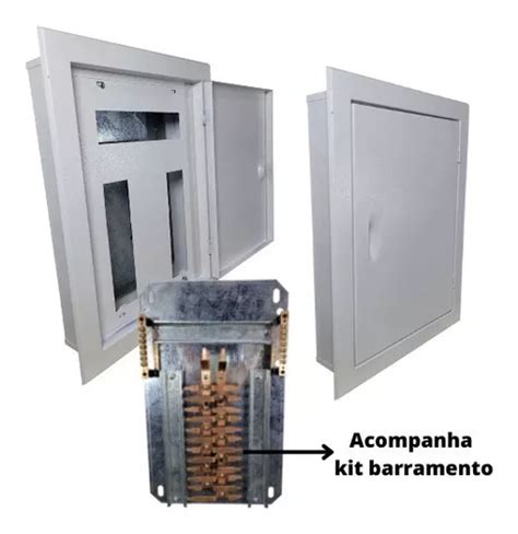 Quadro Distribuição Embutir Kit Bifásico 24c Din 100a Mega Frete grátis