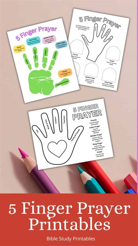 5 Finger Prayer Printable