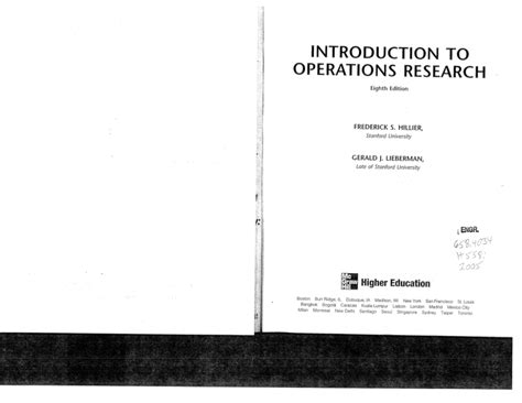 pdf introduction to operations research