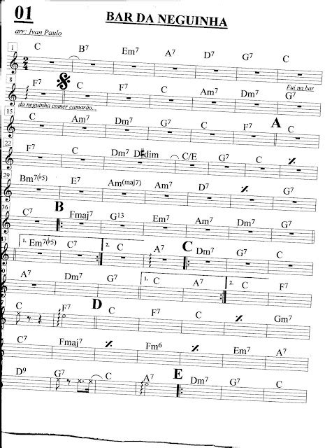 Meu Cavaquinho Partituras Partitura Bar Da Neguinha Beth Carvalho