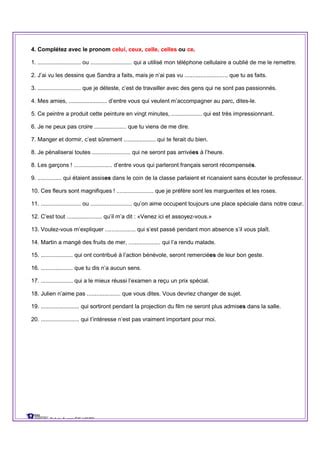 Les demonstratifs exercices et corrige PDF Téléchargement Gratuit